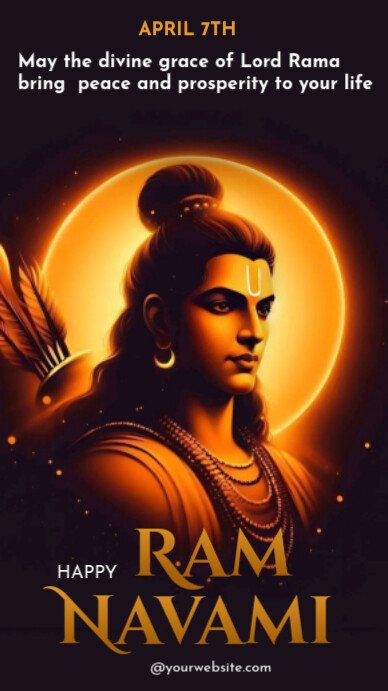 Black Typographic Ram Navami Instagram Story Template | PosterMyWall