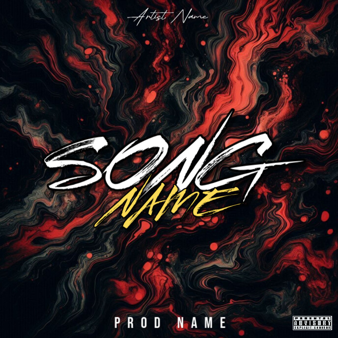 Copy of Black Typographic Red Smokey Texture Trap Album Cover ...