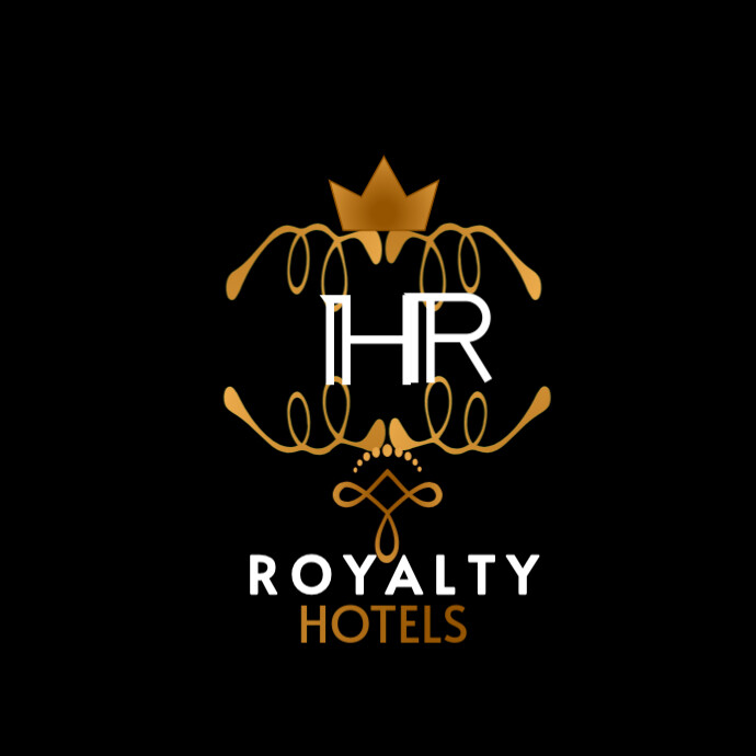 Plantilla de Black Typographic Royalty Hotels Logo Design Template Logo ...