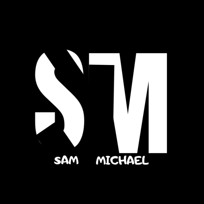 Black Typographic S M Logo Sample Logo Template | PosterMyWall