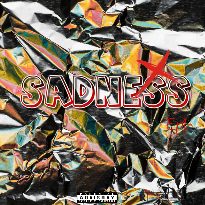 Black Typographic Sad Album Cover Template | PosterMyWall