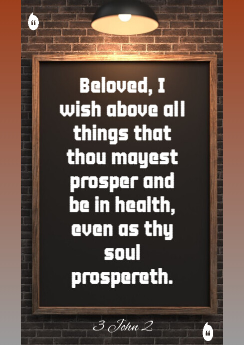 Black Typographic Scripture Verse 3 John 2 A4 Template | PosterMyWall