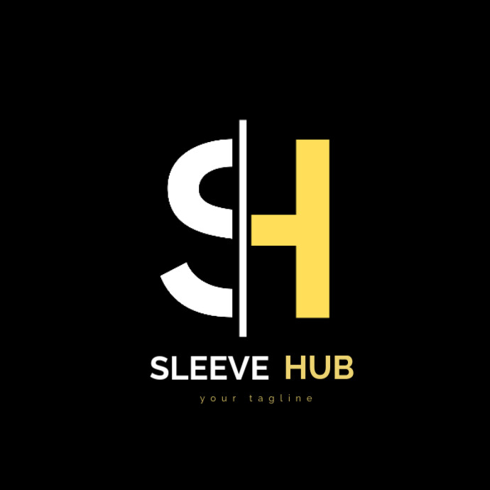 Black Typographic Sh Template Logo | PosterMyWall