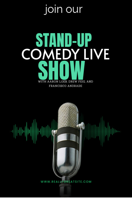 Plantilla de Black Typographic Stand-up Comedy Show Poster | PosterMyWall