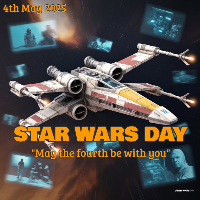 Copy of Black Typographic Star Wars Day Template Instagram Post ...