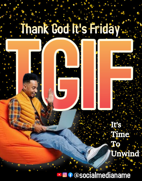 Black Typographic Tgif Poster/wallboard Template | PosterMyWall