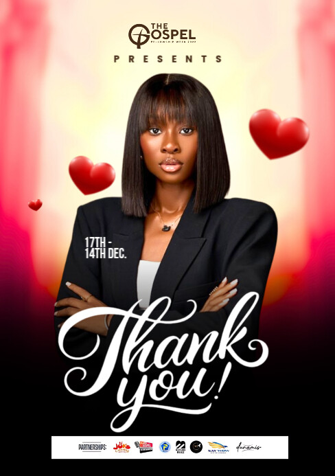 Copy of Black Typographic Thank You Flyer A5 | PosterMyWall