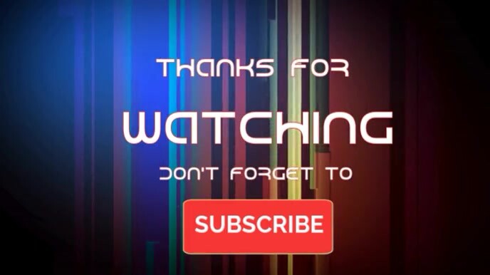 Black Typographic Thanks For Watching Digital Display (16:9) Template ...