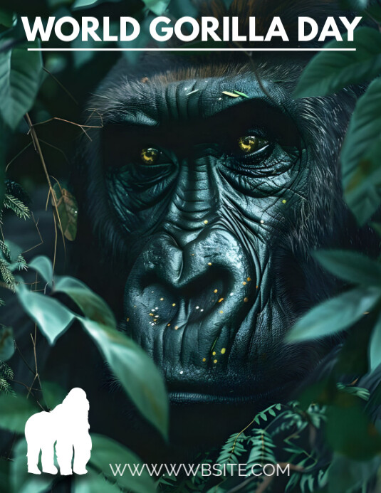 Plantilla de Black Typographic World Gorilla Day Flyer (u | PosterMyWall