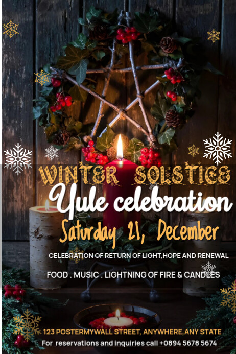 Copy of Black Typographic Yule Design Template Poster | PosterMyWall