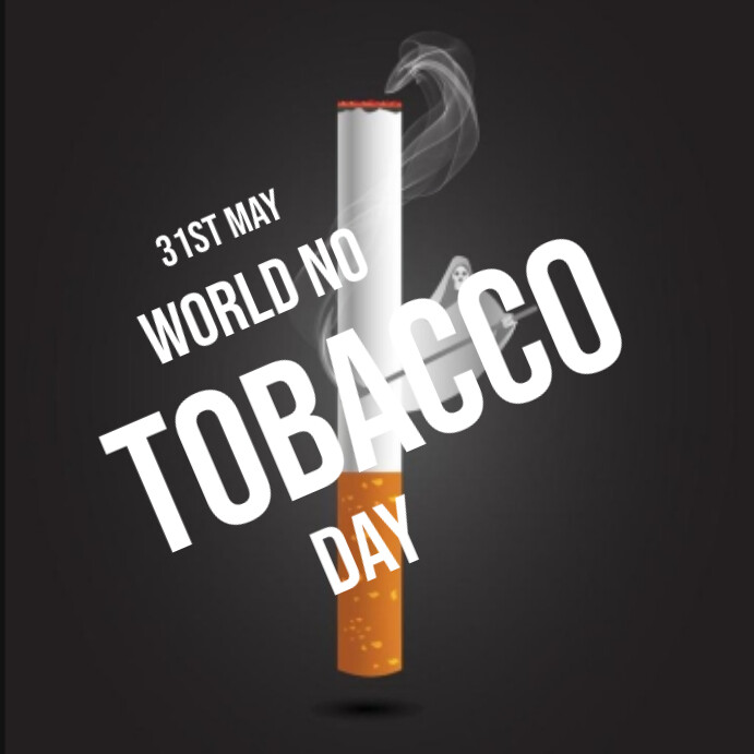 Black Typography Anti Smoking Compaing Insta Template | PosterMyWall