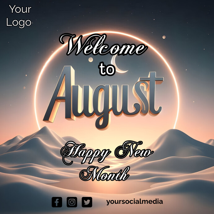 Black Typography August New Month Template I | PosterMyWall