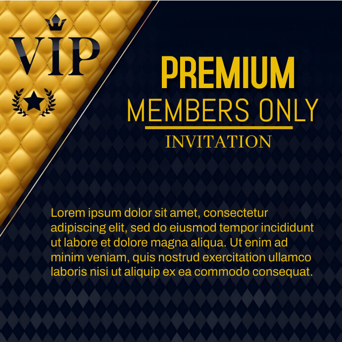 Black Typography Black And Gold Vip Invitatio Templat | PosterMyWall