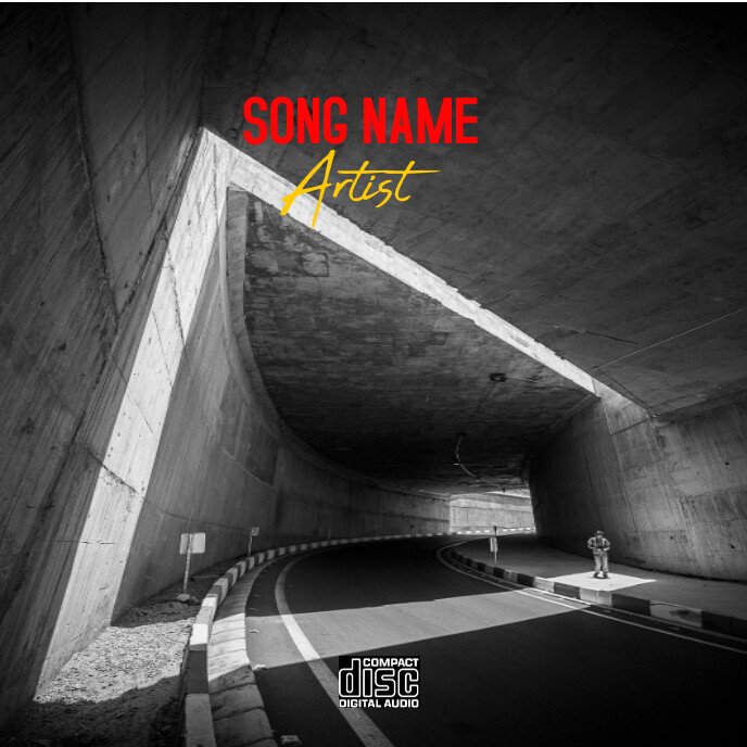 Black Typography Design Style Album Cover Template | PosterMyWall