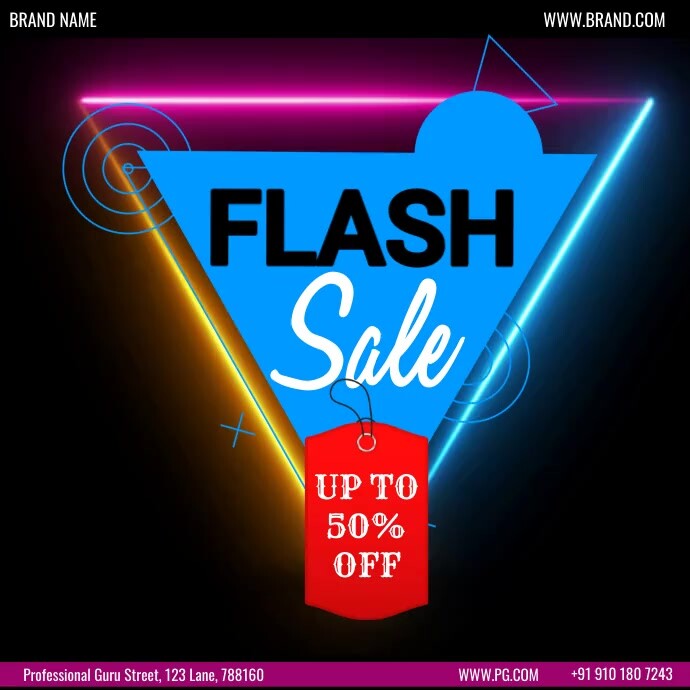 Black Typography Flash Sale Ads Instagram Pos Template | PosterMyWall