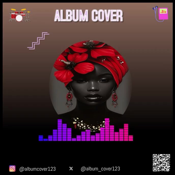 Black Typography Music Album Cover Templat | PosterMyWall