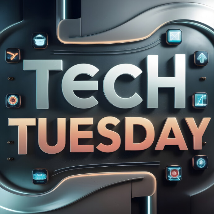 Black Typography Tech Tuesday Typography Post Template | PosterMyWall