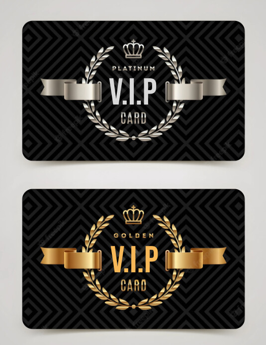 Modèle Black Typography Vip Golden And Platinum Card | PosterMyWall