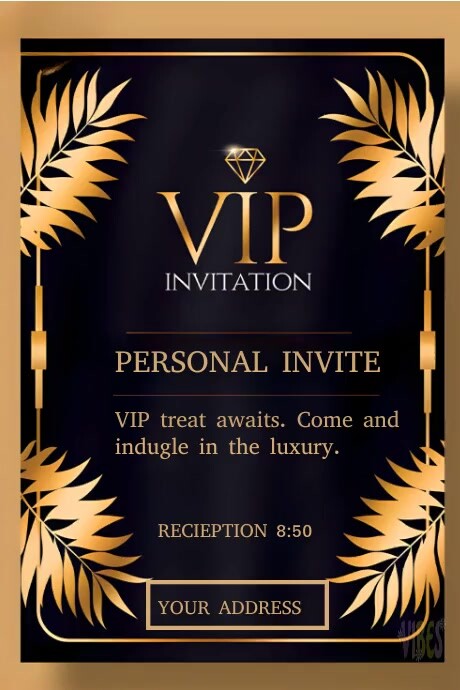 Black Typography Vip Invitation Poster Template | PosterMyWall