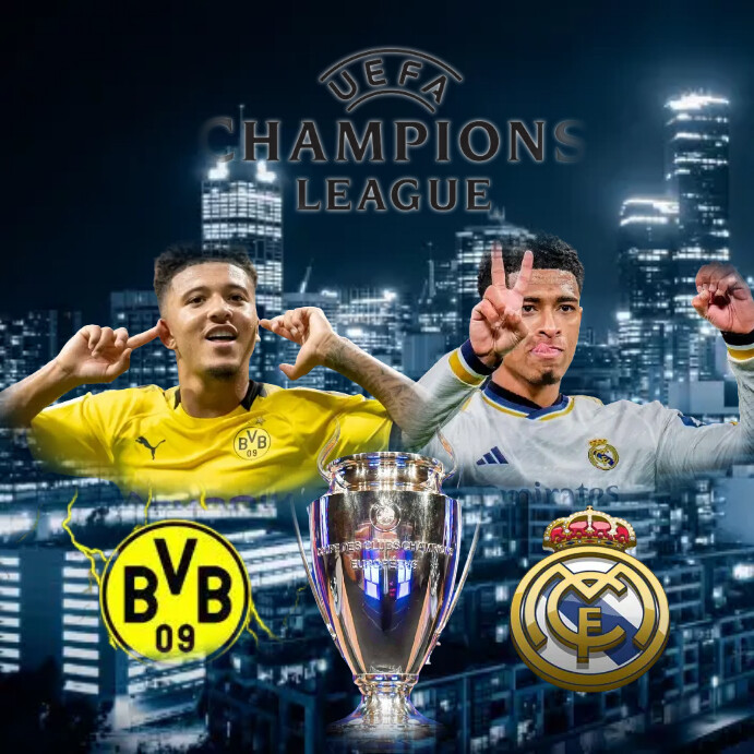 Black Uefa Instagram Post Template | PosterMyWall