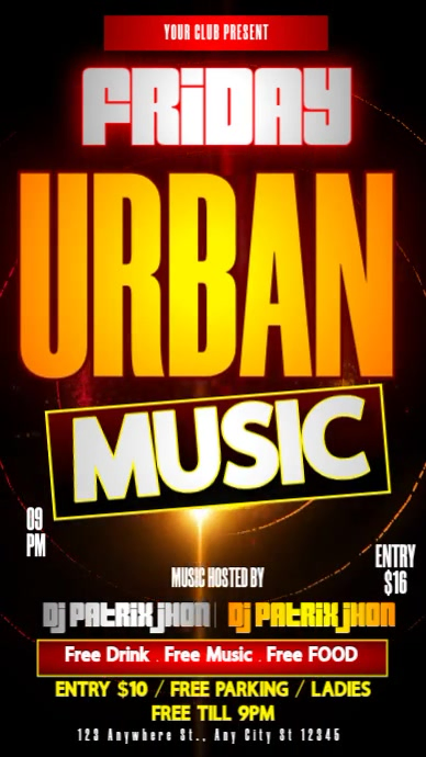 Plantilla de Black Urban Music Event Instagram Reel Video | PosterMyWall