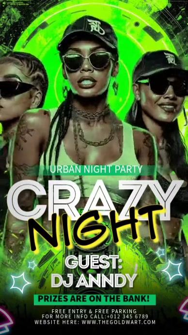 Black Urban Night Party Instagram Story Video Template | PosterMyWall