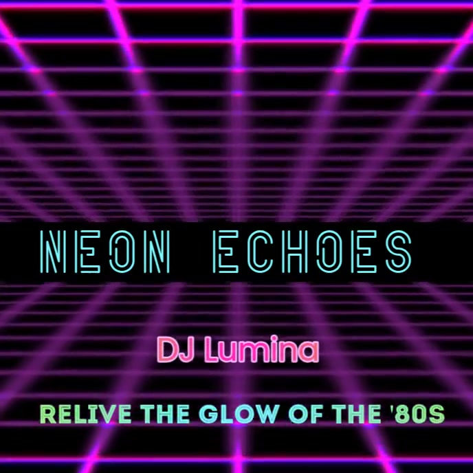 Black Vintage 80s Neon Retro Album Cover Template | PosterMyWall