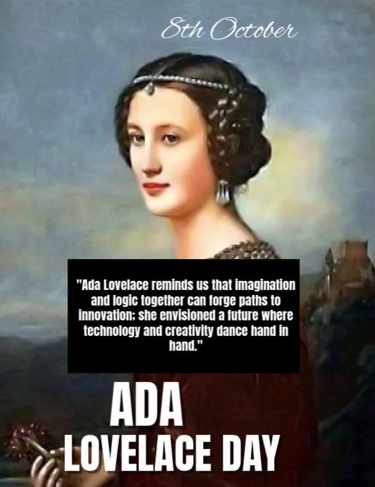 Plantilla de Black Vintage Ada Lovelace Day Design Flyer (us Letter ...