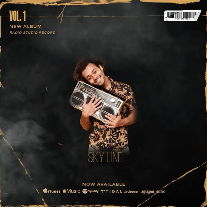 Black Vintage Album Cover Album Cover Templat | PosterMyWall