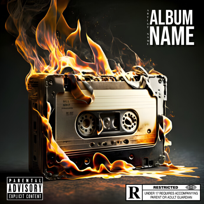 Black Vintage Album Cover Instagram Post Templat | PosterMyWall