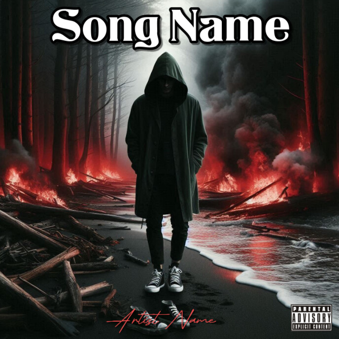 Copy of Black Vintage Alone Man Beach Mixtape Cover Album Cover ...