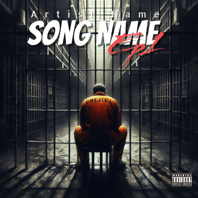 Copy of Black Vintage Alone Man In Jail Mixtape Cover Album Cover ...