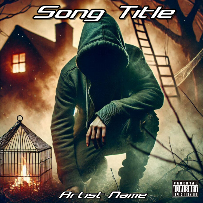 Black Vintage Alone Single Man Music Rap Album Cover Album Cover ...