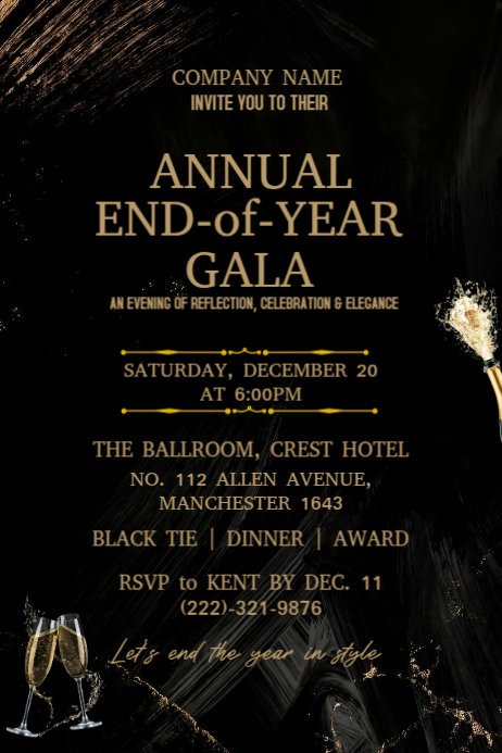 Modèle Black Vintage Annual Gala Night Poster | PosterMyWall