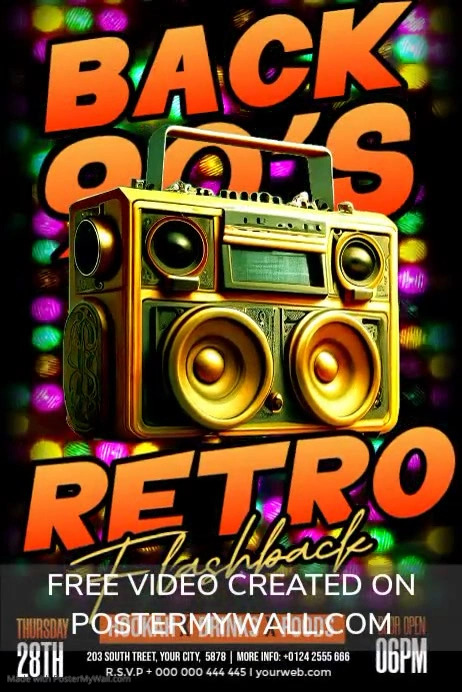 Black Vintage Back 90's Retro Flashback Poster Template | PosterMyWall