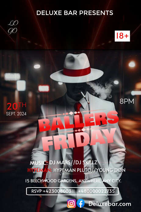 Plantilla de Black Vintage Ballers Party Flyer Poster | PosterMyWall