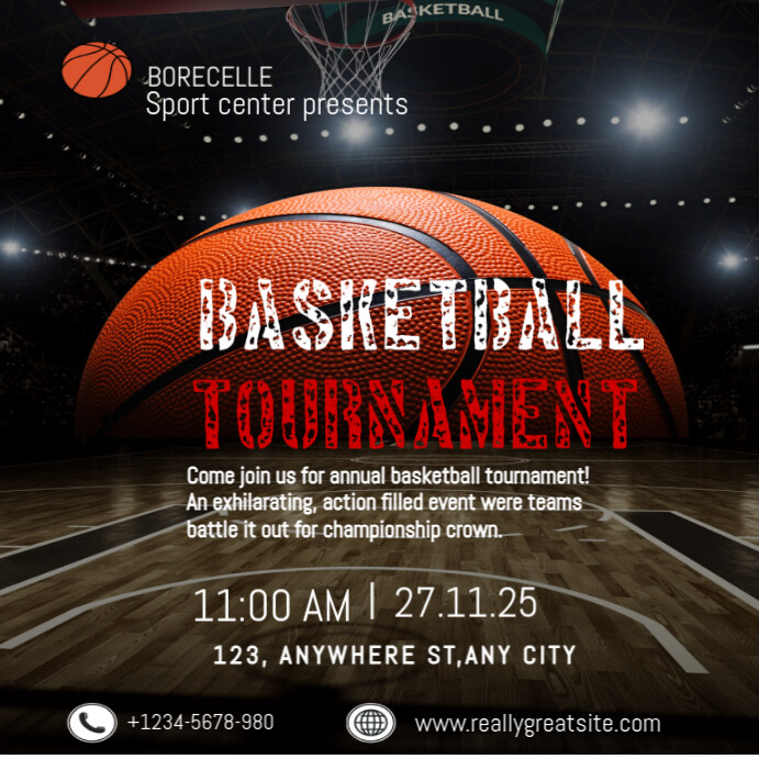 Black Vintage Basketball Instagram Post Instagram Post Template ...