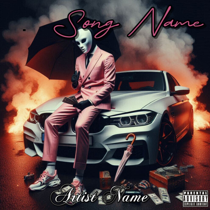 Black Vintage Cash Mixtape Cover Single Sad Man Album Cover Template ...