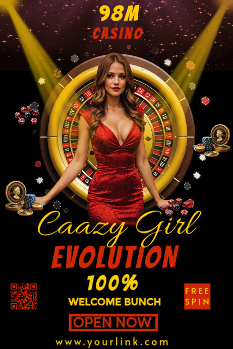 Black Vintage Casino Evolution Gambling Bunus Offer Poster Template ...