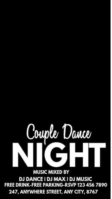 Black Vintage Couple Dance Night Instagram Story Template | PosterMyWall