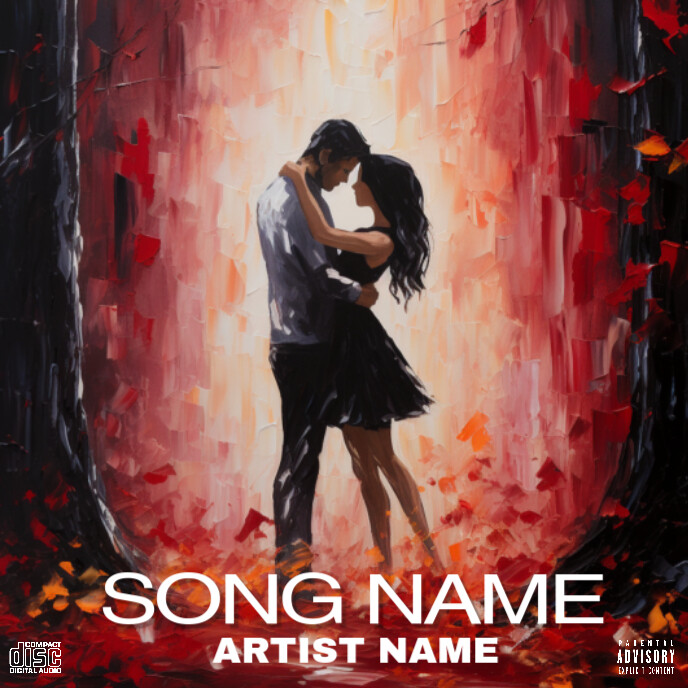 Black Vintage Couple Love Song Mixtape Album Cover Artwork Template ...