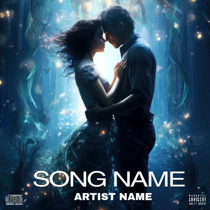 Black Vintage Couple Love Song Mixtape Album Cover Artwork Template ...