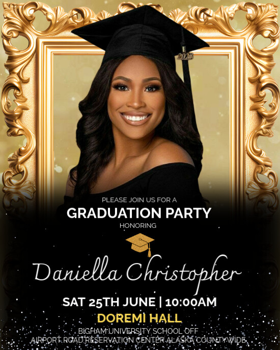 Copy of Black Vintage Editable Graduation Invitation Template Design ...