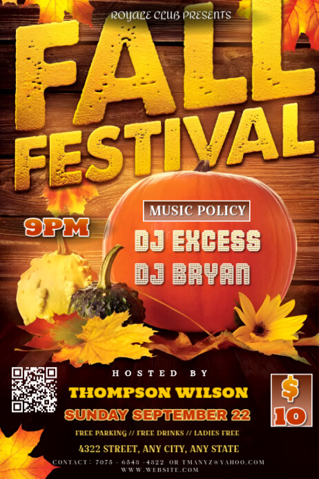Copy of Black Vintage Fall Festival Party Poster | PosterMyWall