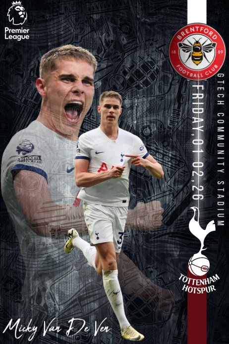 Black Vintage Football Club Versus Premier League Poster Template ...