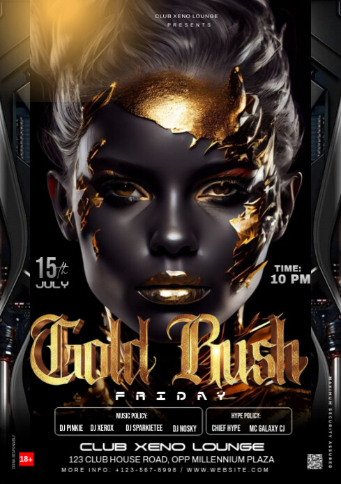 Black Vintage Gold Rush A4 Template | PosterMyWall