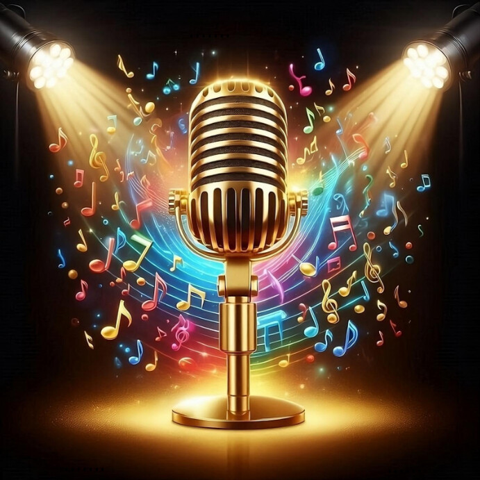 Copy of Black Vintage Golden Mic Symphony Instagram P | PosterMyWall