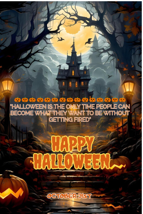 Black Vintage Happy Halloween Poster Template | PosterMyWall