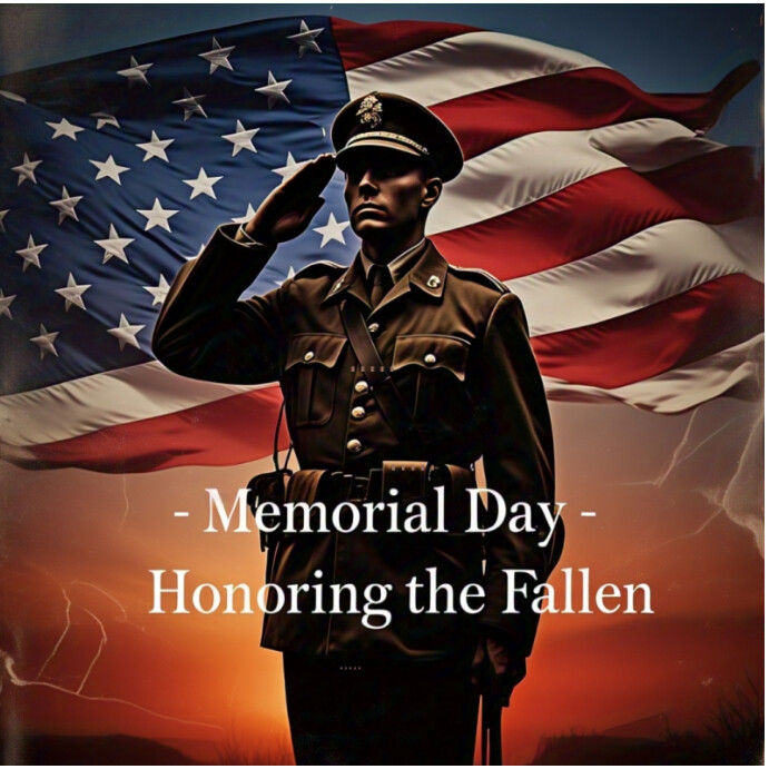 Copy of Black Vintage Happy Memorial Day - Honouring The Fallen Instagram Post | PosterMyWall