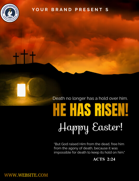 Copy of Black Vintage He Has Risen Flyer (us Letter) | PosterMyWall